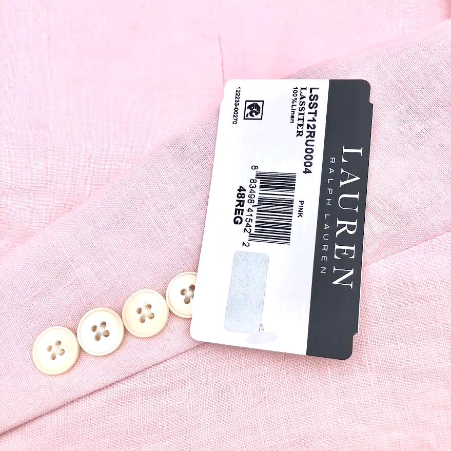 NWT Ralph Lauren 100% Linen Size 48R Ultraflex Sport Coat Blazer Pink ...