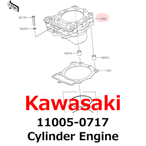 【NEW】Kawasaki Genuine 2021-2023 KX250 KX250X Cylinder Engine 11005-0717 ...