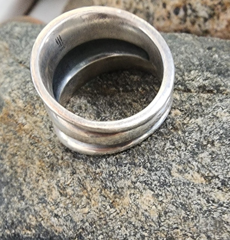 Retired James Avery WIDE Triple Segment Band Ring Size 8 | eBay