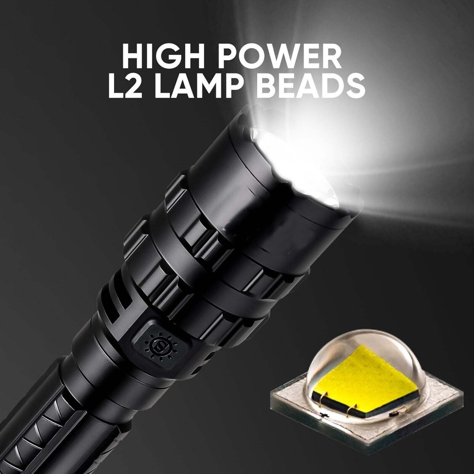 LED Bulb Super-Bright Tactical LED Flashlight Rechargeable Powerful ...