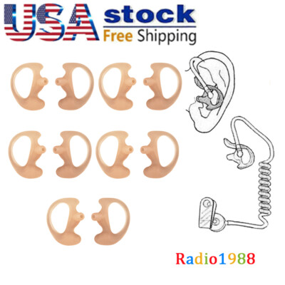 5x ear mold inserts For earpiece Acoustic Coil Tube 2 Way Radio Left ...