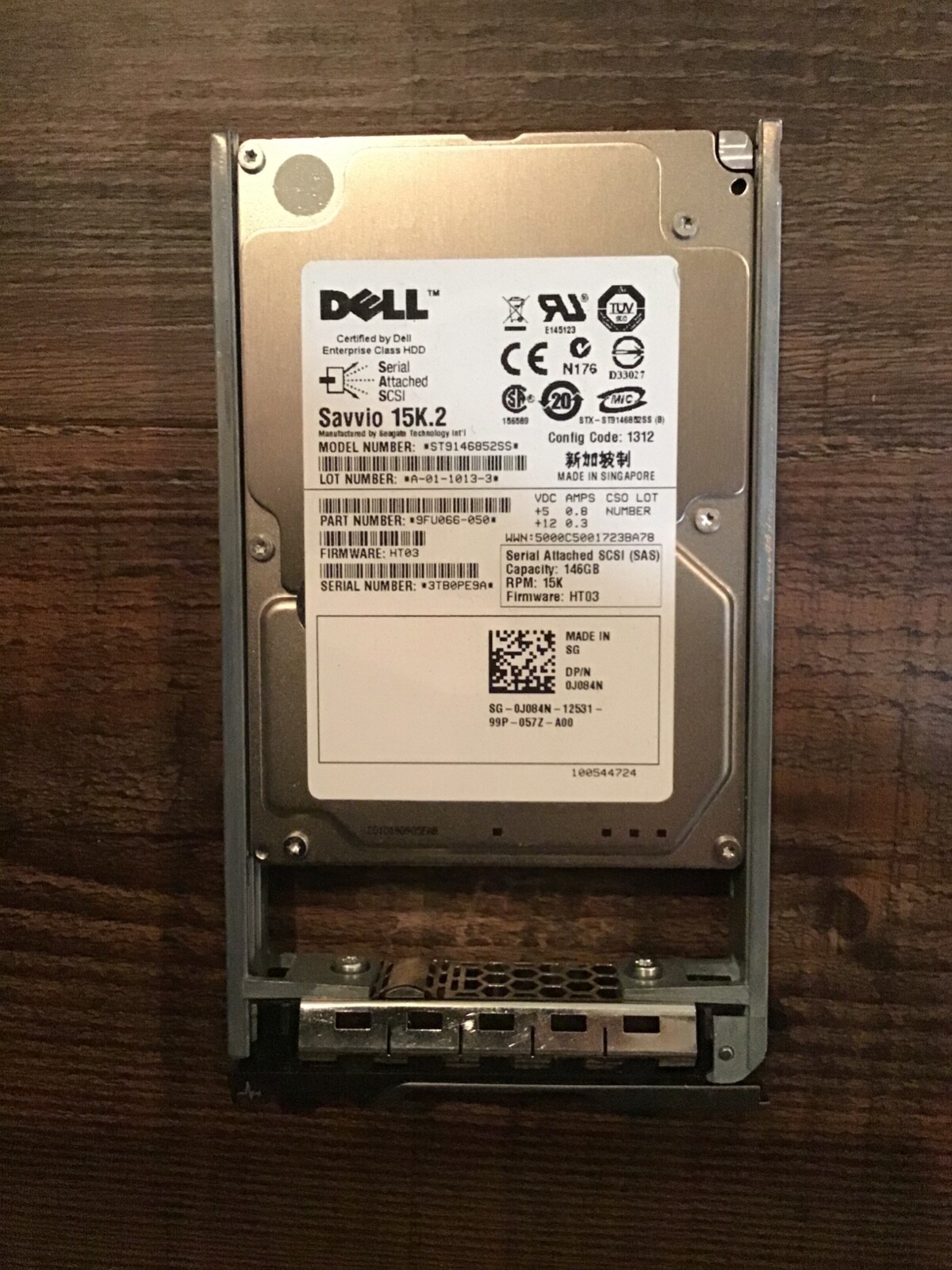 Dell 0J084N 146GB 15K RPM 6G SAS 2.5" Hard Drive HDD with Tray | eBay