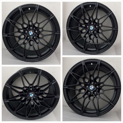 Original BMW M3 M4 20" 19" OEM Comp Wheels Satin Black Rims G80 G82 ...