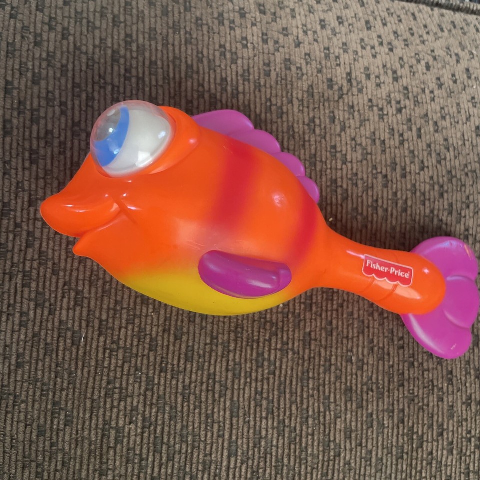 Fisher Price Googly Eye Fish Maraca Orange Red Yellow | eBay