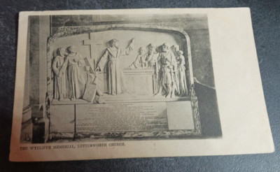 vtg postcard John Wycliffe Memorial Lutterworth Church England Tuck ...