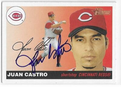 JUAN CASTRO Autographed Signed 2004 Topps Heritage card #299 Cincinnati ...