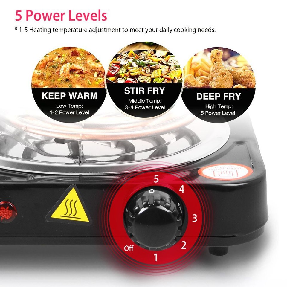 Portable Electric Single Double Burner Stove Hot Plate 1kw 2000W ...