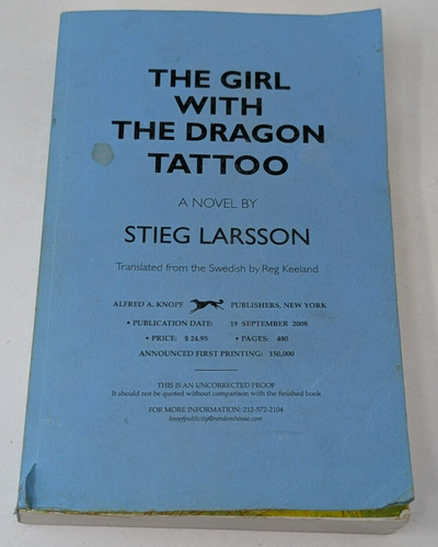 The Girl with the Dragon Tattoo by Stieg Larsson PB 2008 Uncorrected ...