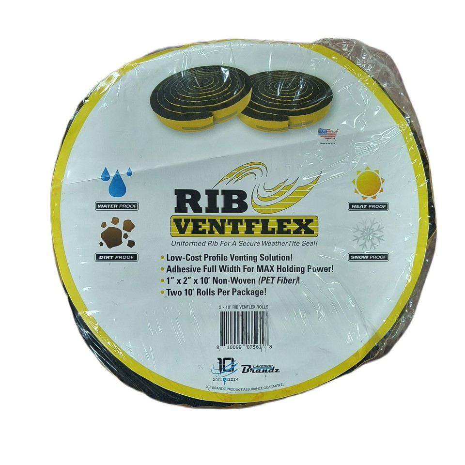 LCF 2"W Universal Vented Ridge Material for Metal Roof (2pcs @ 10' per ...