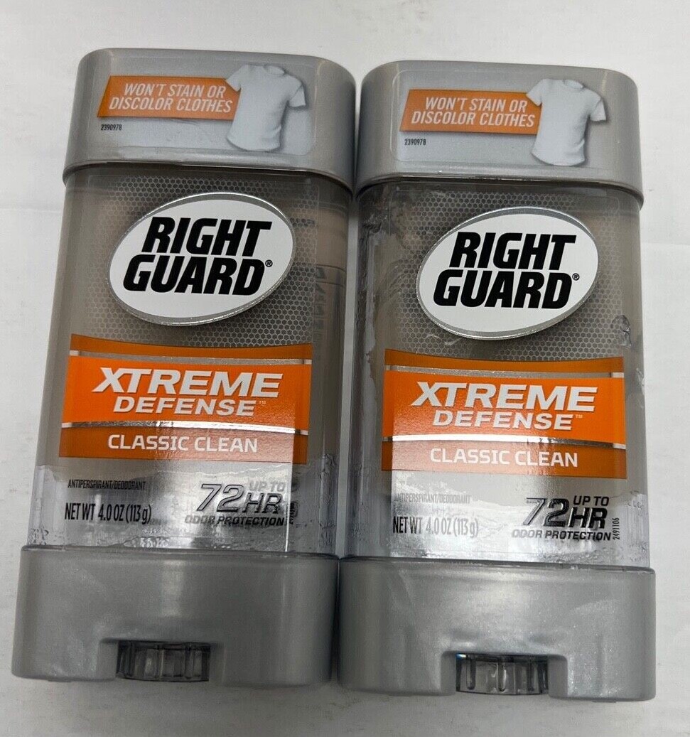 Right Guard Antiperspirant Deodorant 4 oz Xtreme Defense CLASSIC CLEAN ...