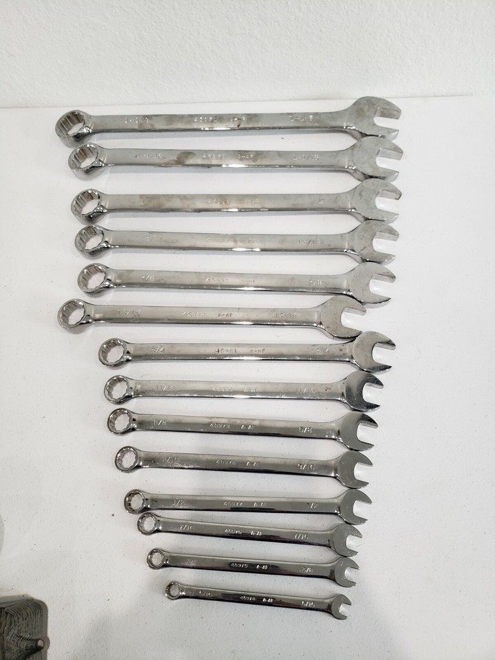 Craftsman FULL Polish 14 Pc Large Combo Wrench 12 Pt SAE | eBay