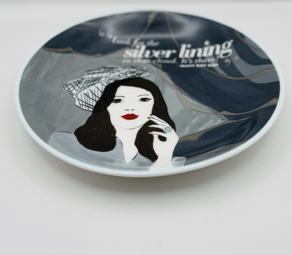 Vintage Mary Kay Ash Silver Lining Quote Pink Porcelain Ceramic China ...