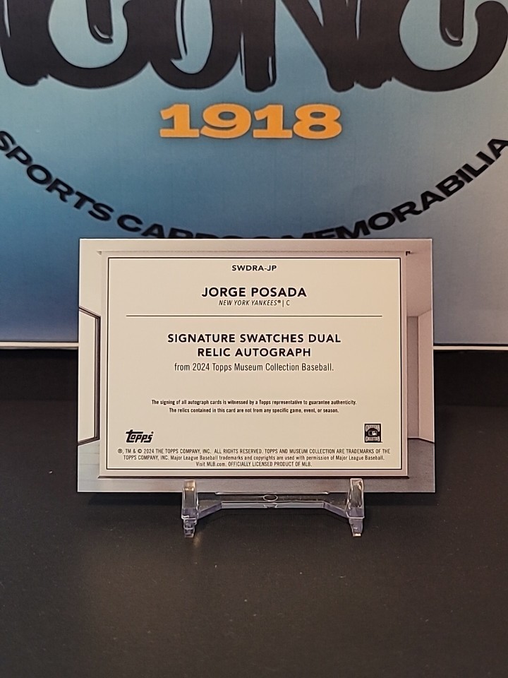 2024 Topps Museum Collection JORGE POSADA Signature Swatches Dual Relic ...