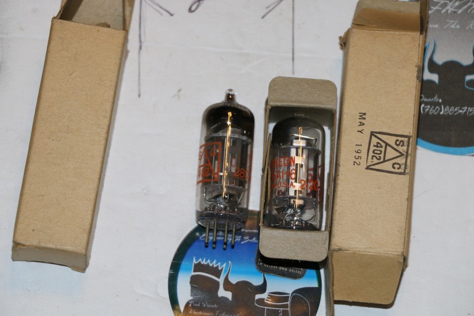 set of 2 Raytheon 6AH6 1952 Vintage vacuum tubes valve Amps new tested ...