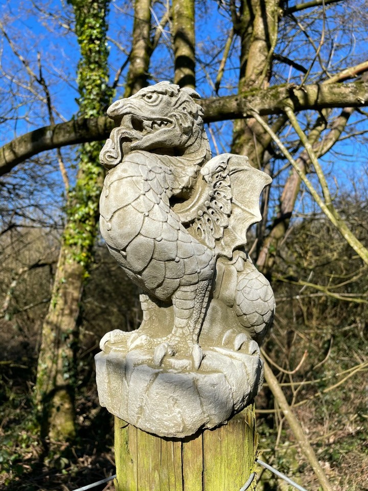 Scaly Dragon Statue |Reconstituted Stone Mythical Concrete Garden ...