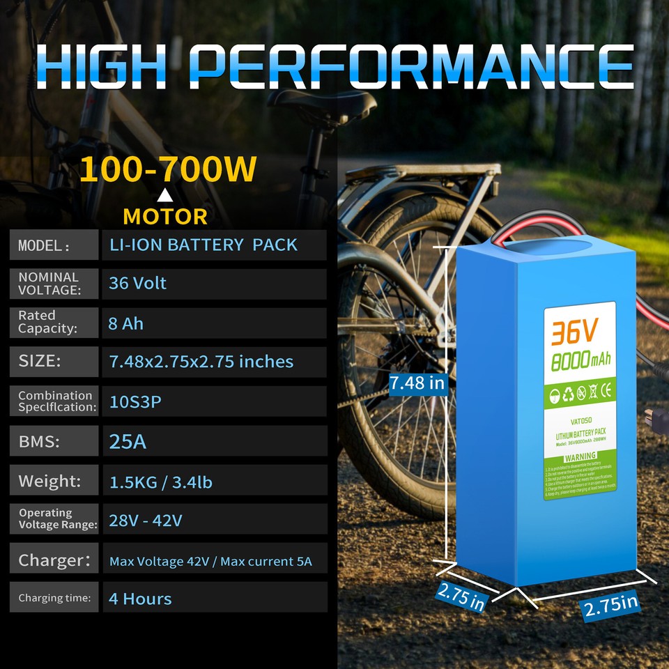 36V 8Ah Lithium Ebike Battery with 25A BMS, for Jetson Bolt pro ...