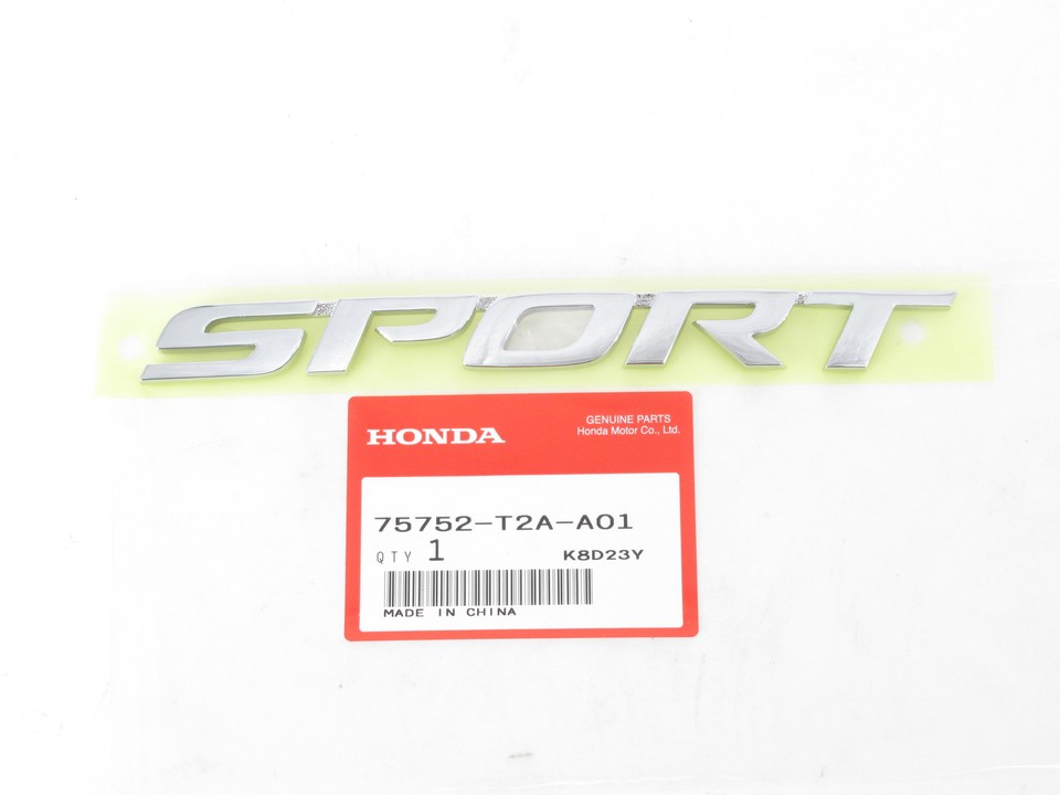 Genuine OEM Honda 75752-T2A-A01 Trunk Rear "SPORT" Nameplate Badge 13 ...