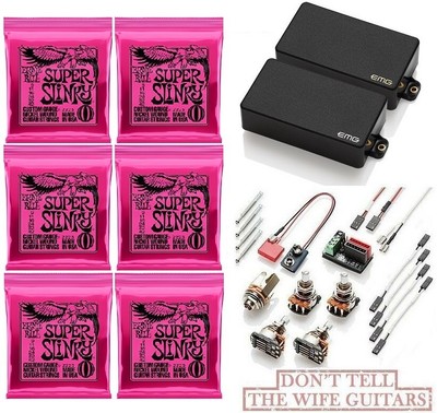 EMG ZAKK WYLDE 81 + 85 BLACK ZW SET SHORT SHAFT POTS ( 6 ERNIE BALL 9 ...