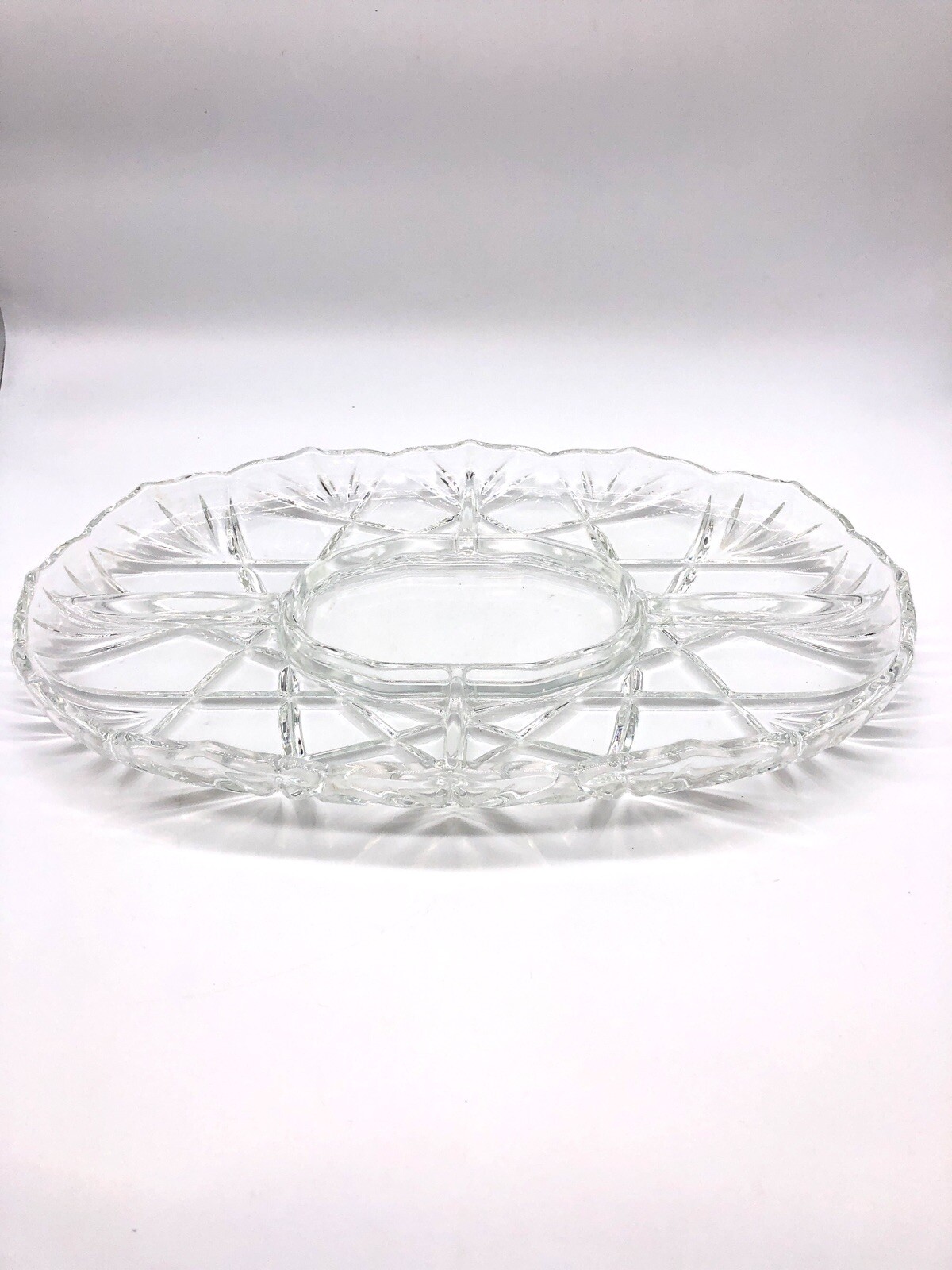 Vintage Giant Mikasa Divided Crystal Relish Vegetable Serving Platter ...