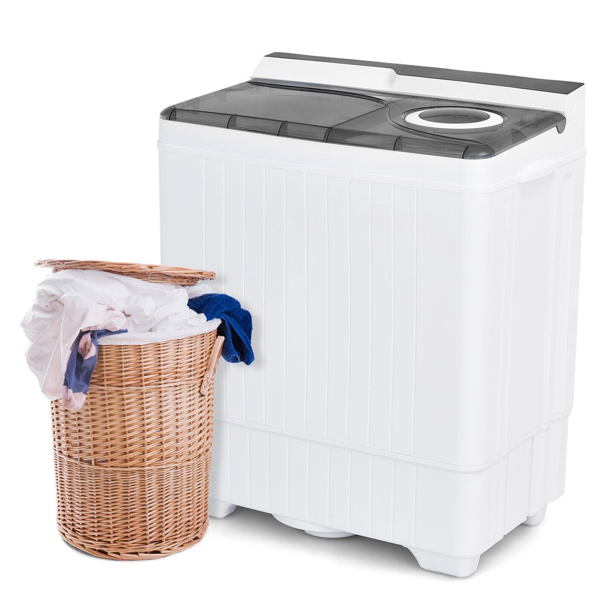 Twin Tub Portable Semi automatic Washing Machine 6.5KG Washer 2KG Dryer Grey eBay