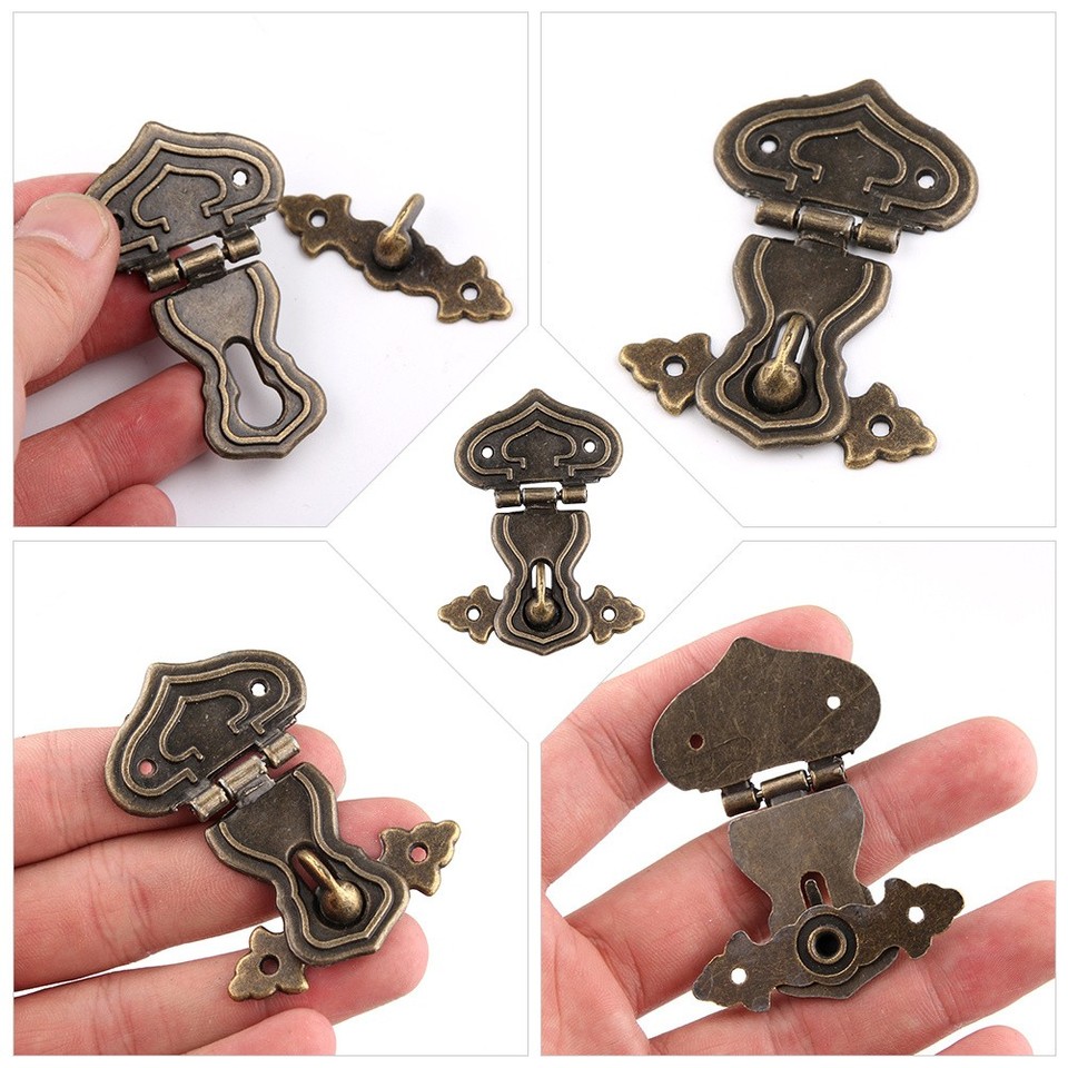 5 Sets Retro Cabinet Buckles Wood Box Lock Clasp Latch Small Hasp ...