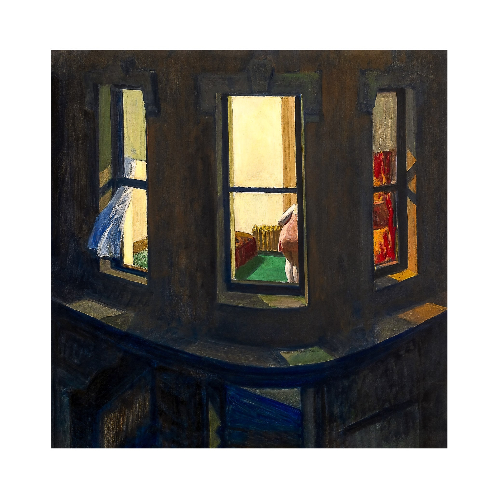 Edward Hopper, Night Windows, 1928, Canvas Print, 8" x 8" + Border ...