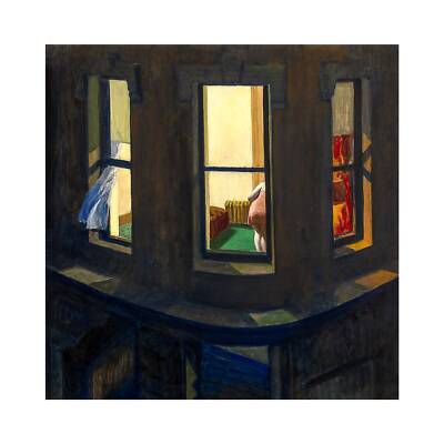 Edward Hopper, Night Windows, 1928, Canvas Print, 8" x 8" + Border ...