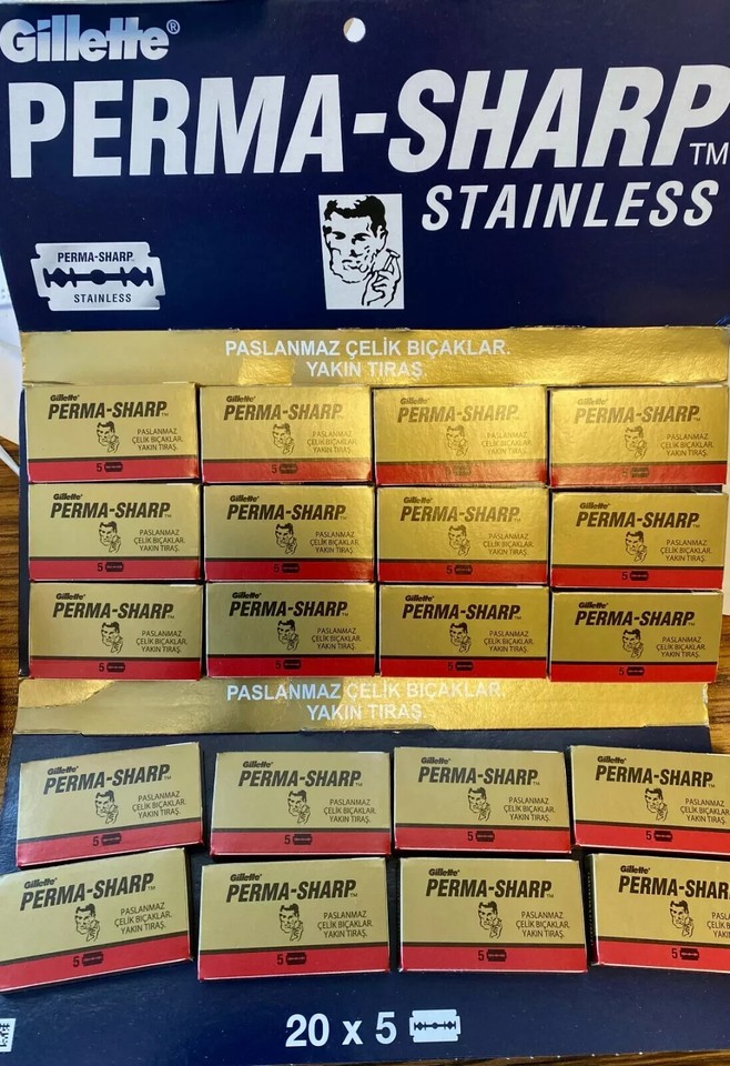 100 Perma Sharp Double Edge Safety Razor Blades (20 Packs of 5 ...