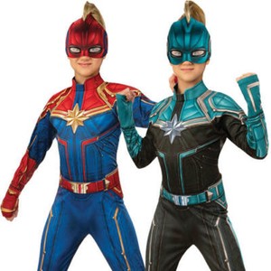 Deluxe Captain Marvel Girls Fancy Dress Hero Kree Suit Kids Superhero ...