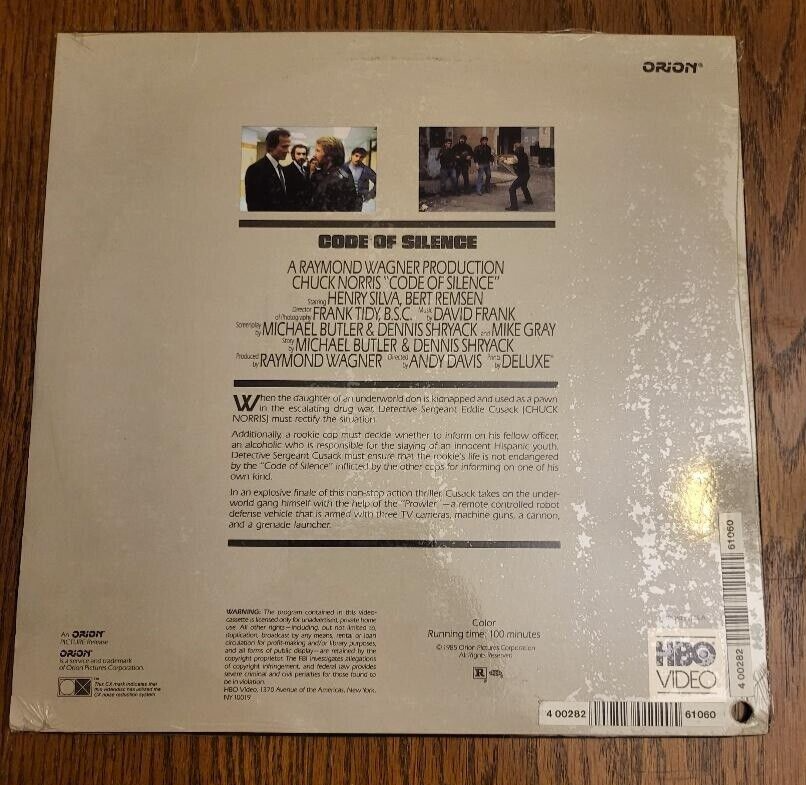 CODE OF SILENCE NEW LASERDISC CHUCK NORRIS HENRY SILVA PROMO PUNCH LD ...