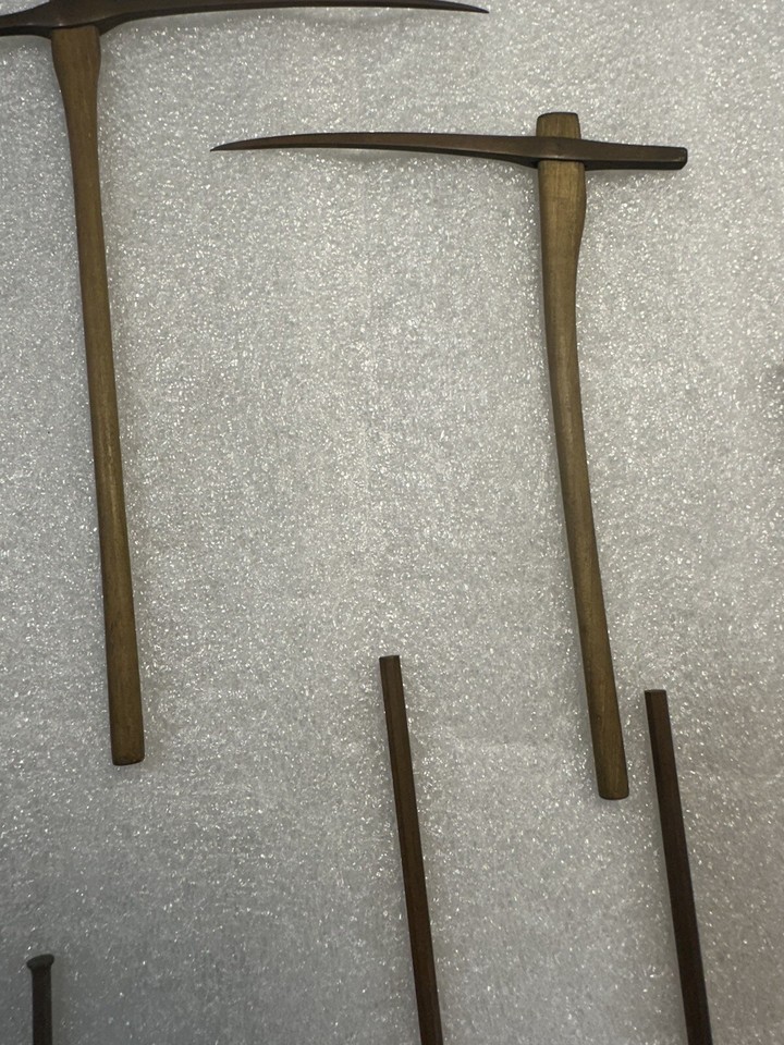 Vintage Salesman Sample Miners Tools Brass Picks Scoop Drill Original ...