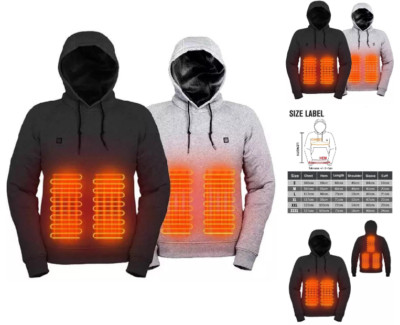 New Outdoor Electric USB Heating Sweaters Hoodies Men Winter Warm ...