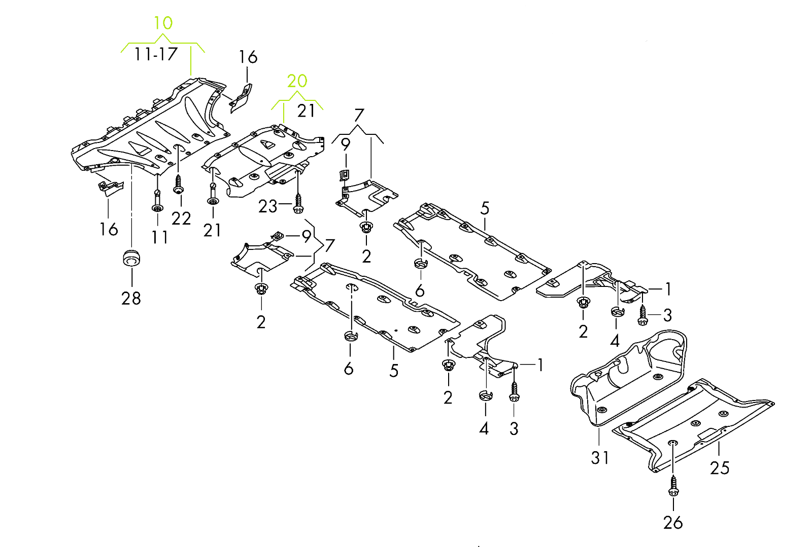 2010-2017 Audi A8 A8/S8 OEM Engine Splash Shield Guard | 4H0825236N ...