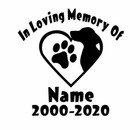 In Loving Memory Of RIP Dog Paw Pet Vinyl Car Window Personalized Decal ...