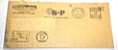 FEBRUARY 1954 SOUTHERN PACIFIC USED COMPANY ENVELOPE SAN FRANCISCO ...