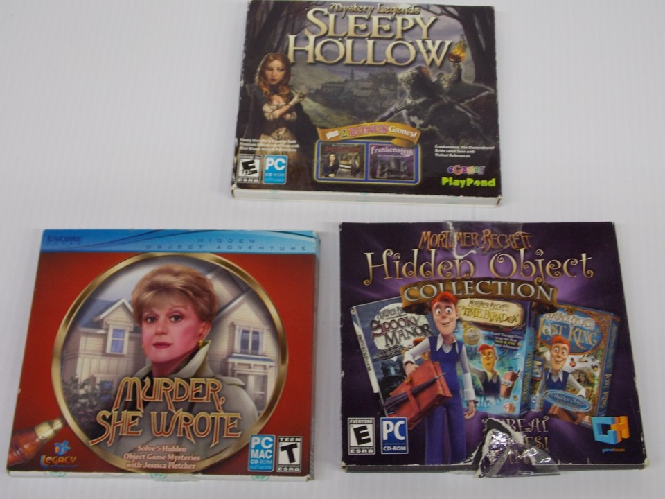 LOT OF 6 PC Games Encore CD-ROM Software Video Games Collection Mystery ...
