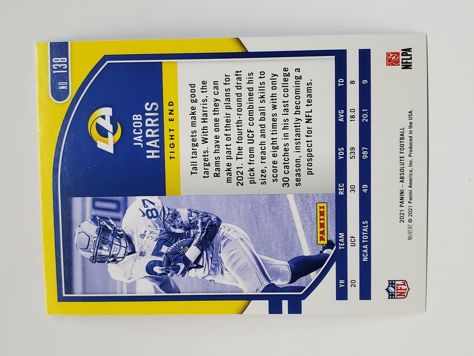2021 Panini Absolute #138 Jacob Harris RC B1R2 | eBay