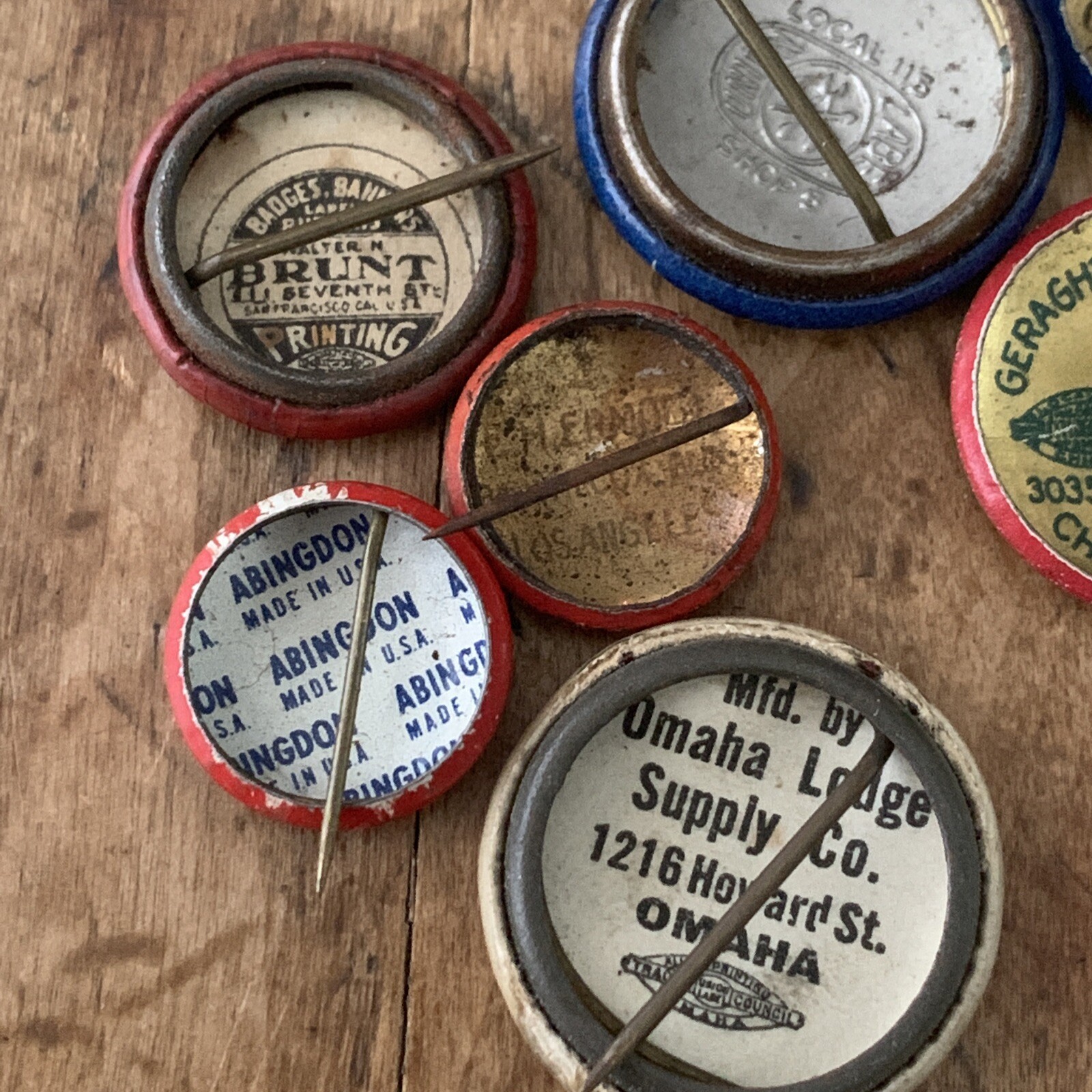 LOT OF 11 Vintage Community Chest Pinback Button Red Feather 4H Liberty ...
