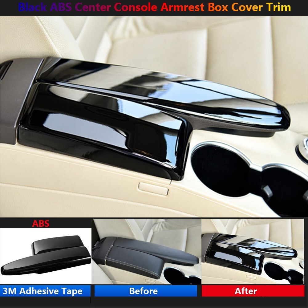 Black Center Console Armrest Box Cover Trim For Mercedes Benz W204 W212 ...
