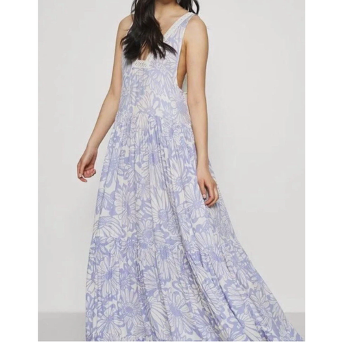 FREE PEOPLE Intimately Free Small Tiers For You Maxi Dress Cornflower ...