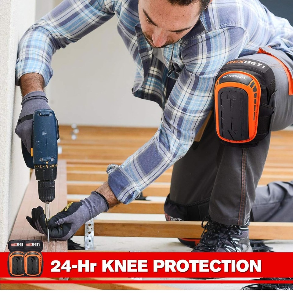 Knee Pads for Work, Construction Gel Knee Pads Tools by REXBETI, Heavy ...