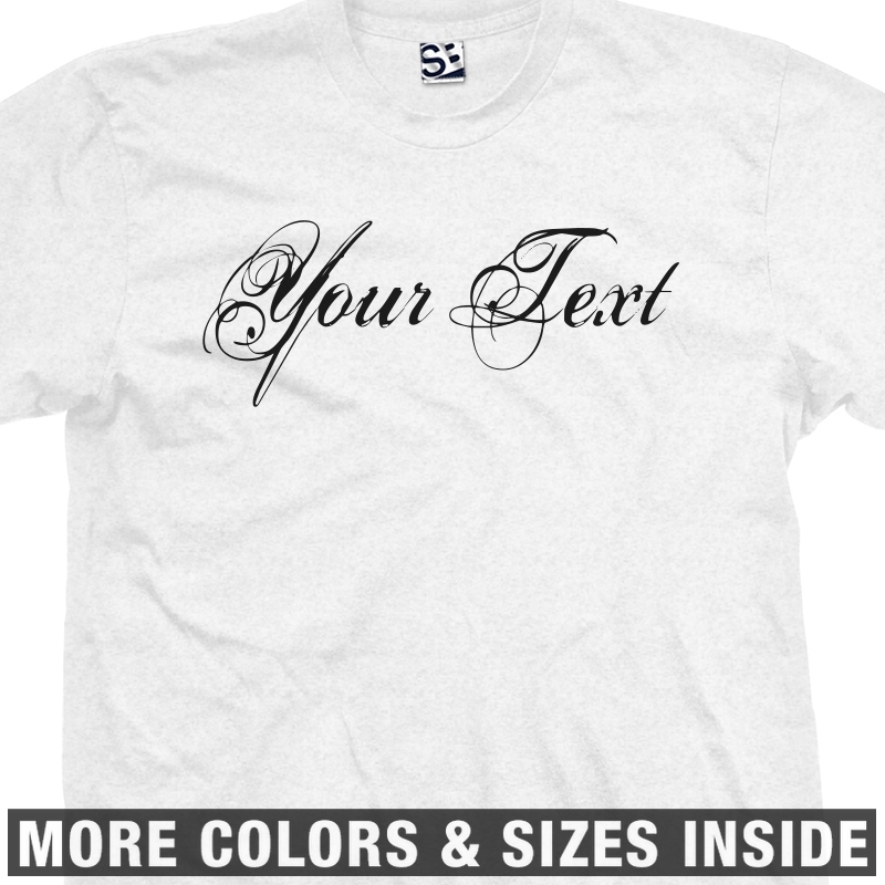 Custom Distressed Script T-Shirt | Tattoo Grunge Personalized Logo ...