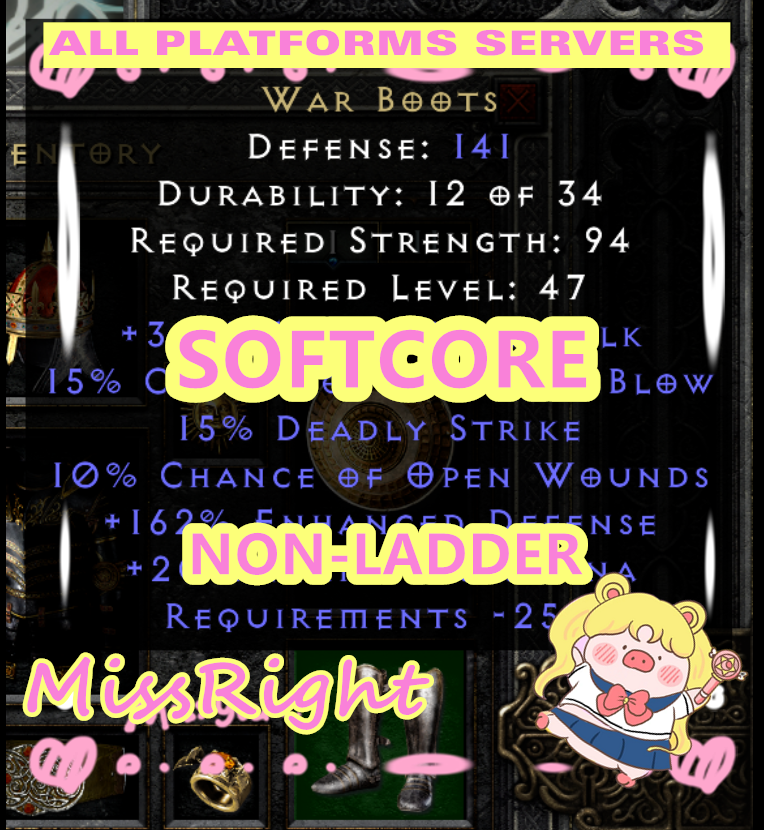 Gore Rider--War Boots 🌺PC-SWITCH-PS-XBOX🌺Diablo 2 Resurrected SC Non ...