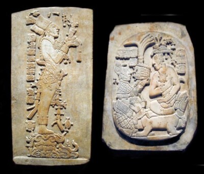 Pair of 2 Maya Mayan Art Wall Reliefs Plaques Sculptures Replica ...