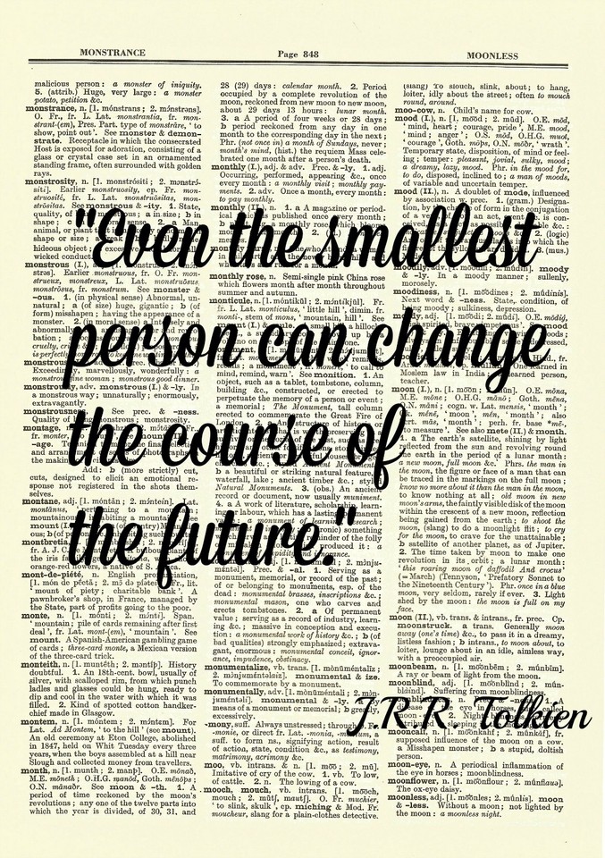 J.R.R. Tolkien Hobbit Child Dictionary Wall Art Print Book ...