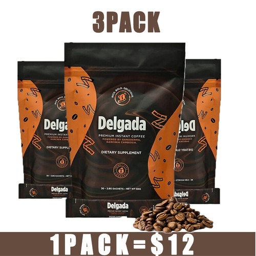 3 Pack Delgada COFFEE IASO Café Instant Slimming Coffee -25 Packets ...