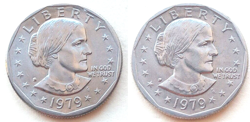 1979-D&S Susan B. Anthony One Dollar Coin ($1) - Narrow Rim - Lightly ...