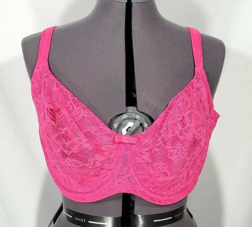 NWT Sculptresse by Panache Plus Full Size Bra Pure Lace 6931 Hot Pink ...