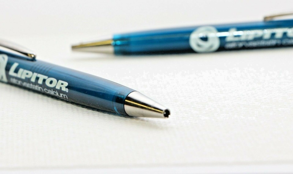 Drug Rep Pens 3 ( Lipitor ) Translucent Blues Metal and Plastic New | eBay