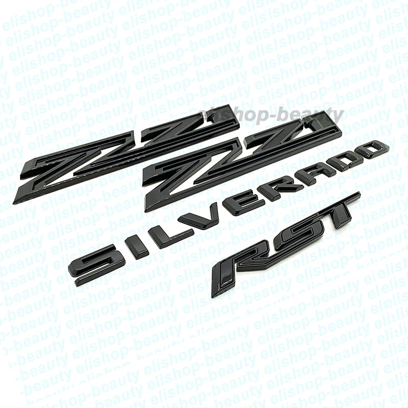 2019-2023 Gloss Black Silverado RST Z71 Emblem Nameplate Badge Kit OEM ...